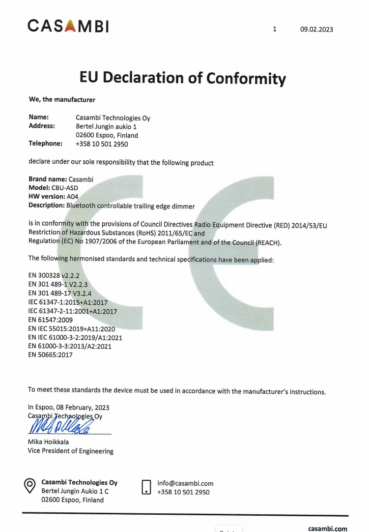 CBU-ASD Control Unit - Casambi